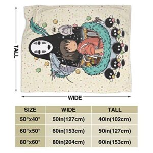 Japanese Anime Micro Fleece Throw Blankets No Face Super Soft Cozy Luxury Couch Bed Blanket Merchandise for Home Bedding Living Room 50"X40"