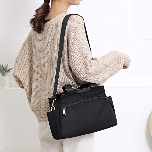 Large Shoulder Bag for Women Nylon Travel Tote Cross-body Carry On Bag with Shoulder Strap Lightweight Tote Shoulder Bag