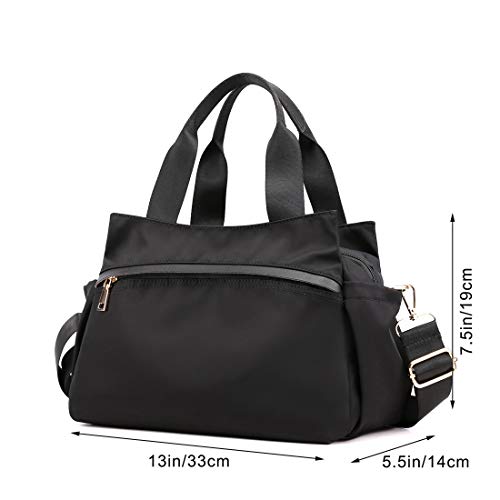 Large Shoulder Bag for Women Nylon Travel Tote Cross-body Carry On Bag with Shoulder Strap Lightweight Tote Shoulder Bag