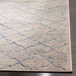 SAFAVIEH Brentwood Collection 12' x 18' Light Grey/Blue BNT809G Trellis Distressed Non-Shedding Living Room Bedroom Dining Home Office Area Rug