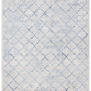 SAFAVIEH Brentwood Collection 12' x 18' Light Grey/Blue BNT809G Trellis Distressed Non-Shedding Living Room Bedroom Dining Home Office Area Rug