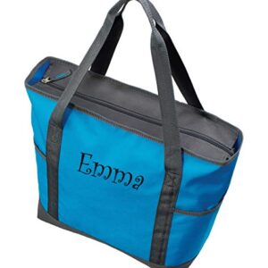 Personalized Zippered Tote| On-The-Go Monogrammed Tote Bag | Customize with a Name or Monogram (Black-Name)