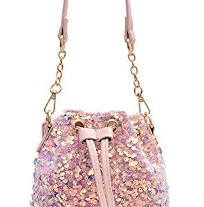 QZUnique Women Glitter Handbag Crossbody Bag Sequins Drawstring Shoulder Bag