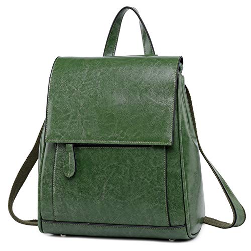 Womens Backpack Purse Soft Leather Antitheft Rucksack Ladies Versatile Shoulder Bag Daypack Travel Office Bag Green