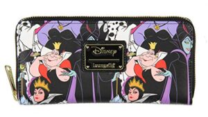 loungefly disney villains allover print zip around wallet