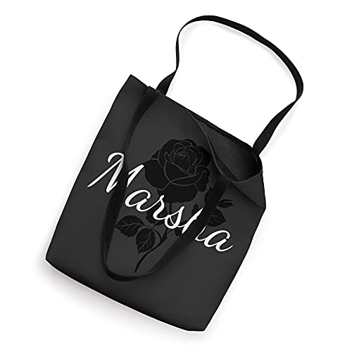 Marsha - Custom Black Rose Gray Floral Personalized Tote Bag