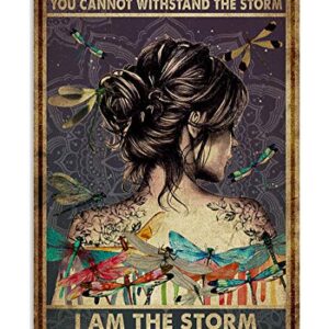 Coupletxx Store Yoga Storm Dragonfly Vertical Poster They Whispered to her You Can't Withstand The Storm she Whispered Back i am The Storm Vertical Poster No Frame (24" x 36" (1"=2.5cm))