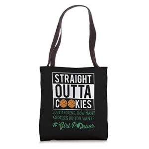 straight outta cookies girls cookie dealer scouting scout tote bag