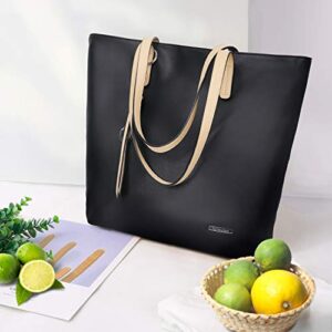 Soft Faux Leather Tote for Women with Large Zipper Compartment