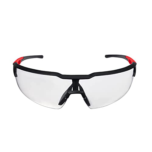 Milwaukee Anti-Scratch Safety Glasses Clear Lens Black/Red Frame - Case of: 1;