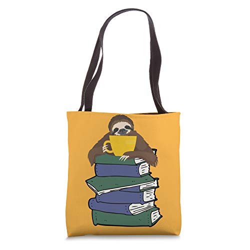 Sloth Reading Books and Coffee For Sloth Lover Tote Bag