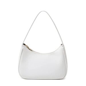 cyhtwsdj shoulder bags for women, cute hobo tote handbag mini clutch purse with zipper closure (white, l)