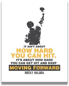 it ain’t about how hard you can hit – rocky balboa quote – 8×10 unframed boxing wall decor art print on a white background – great inspirational gift for boxers and athletes