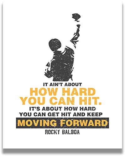 It Ain’t About How Hard You Can Hit - Rocky Balboa Quote - 8x10 Unframed Boxing Wall Decor Art Print On A White Background - Great Inspirational Gift For Boxers And Athletes