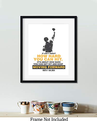 It Ain’t About How Hard You Can Hit - Rocky Balboa Quote - 8x10 Unframed Boxing Wall Decor Art Print On A White Background - Great Inspirational Gift For Boxers And Athletes