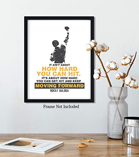 It Ain’t About How Hard You Can Hit - Rocky Balboa Quote - 8x10 Unframed Boxing Wall Decor Art Print On A White Background - Great Inspirational Gift For Boxers And Athletes