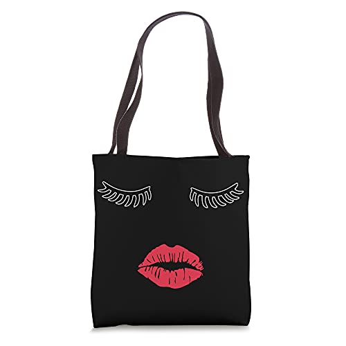 Cute Lashes Lips Woman Girl Beautiful Kiss Feminist Blondie Tote Bag