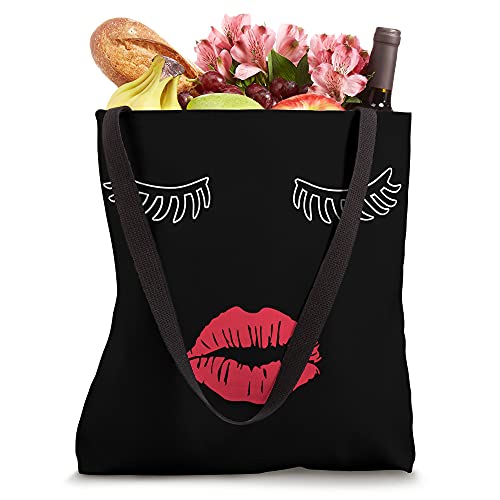 Cute Lashes Lips Woman Girl Beautiful Kiss Feminist Blondie Tote Bag