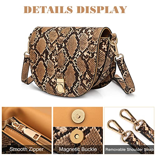 BOLOSTA Small Crossbody Bags for Women Medium Size Cell Phone Crossbody Purse for Women Crossbody Handbag Snakeskin Cellphone Pouch Clearance