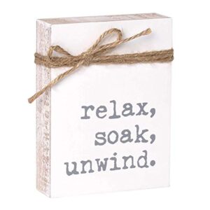 mini jute rope block sign (relax)