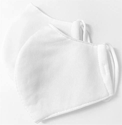 (5 Pack) Reusable and Washable Cotton 3 Layer Face Mask Adult - White