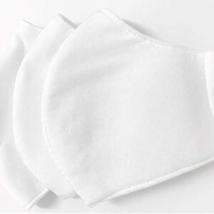 (5 Pack) Reusable and Washable Cotton 3 Layer Face Mask Adult - White