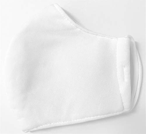 (5 Pack) Reusable and Washable Cotton 3 Layer Face Mask Adult - White