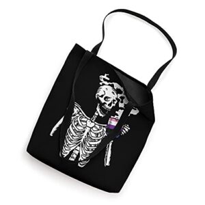 Skeleton Drinking Coffee Gender-fluid Pride Skull LGBTQ Ally Tote Bag