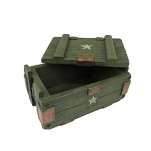 DWK Military Ammo Crate Trinket Box l Small Army Keepsake Chest 6" inches