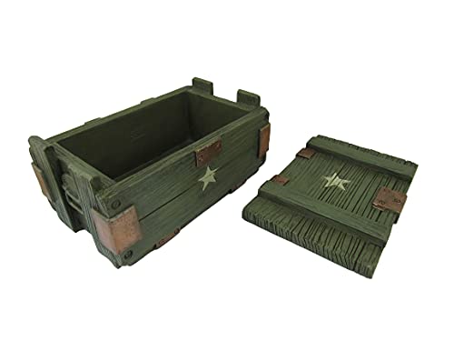 DWK Military Ammo Crate Trinket Box l Small Army Keepsake Chest 6" inches