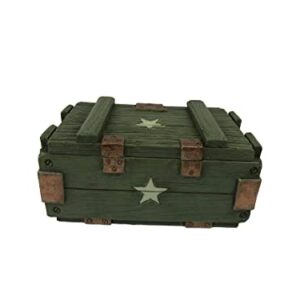 DWK Military Ammo Crate Trinket Box l Small Army Keepsake Chest 6" inches