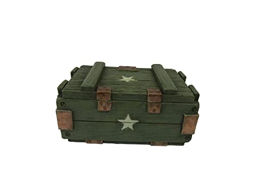 DWK Military Ammo Crate Trinket Box l Small Army Keepsake Chest 6" inches