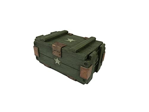 DWK Military Ammo Crate Trinket Box l Small Army Keepsake Chest 6" inches