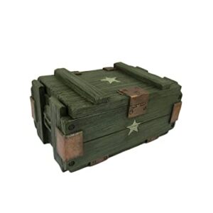 DWK Military Ammo Crate Trinket Box l Small Army Keepsake Chest 6" inches