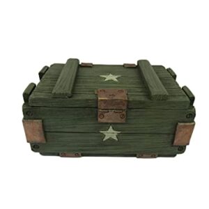 DWK Military Ammo Crate Trinket Box l Small Army Keepsake Chest 6" inches