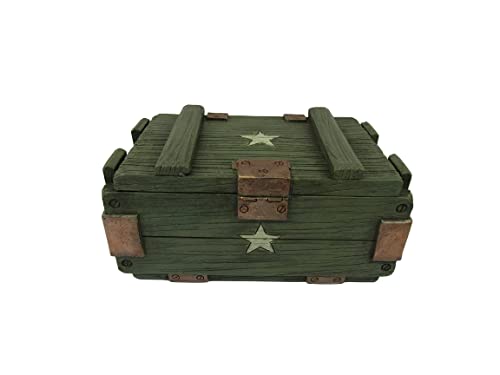 DWK Military Ammo Crate Trinket Box l Small Army Keepsake Chest 6" inches