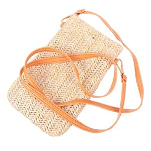 bestoyard crossbody tote straw woven phone bag lip stick crossbody bag magnetic button shoulder summer beach storage pouch handbag crossbody wallet