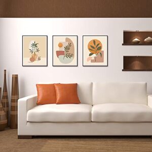 9 Pieces Abstract Wall Art Minimalist Wall Art Prints Minimalist Boho Wall Art Abstract Line Art Woman Botanical Plant Painting Abstract Wall Decor for Living Room Bedroom Kitchen Office, Unframed