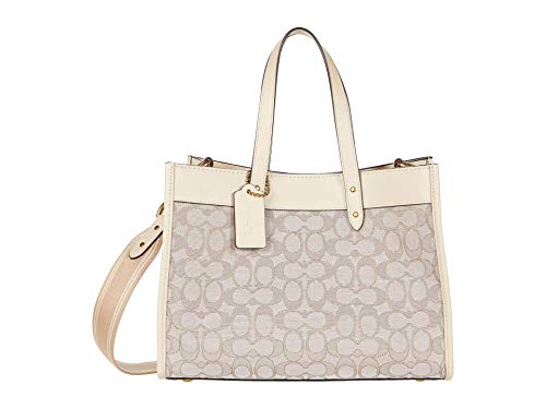 COACH Signature Jacquard Field Tote 30 B4/Stone Ivory One Size