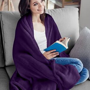 Utopia Bedding Fleece Blanket Throw Size Purple 300GSM Luxury Blanket for Couch Sofa Bed Anti-Static Fuzzy Soft Blanket Microfiber (60x50 Inches)