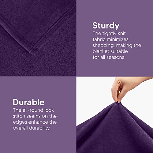 Utopia Bedding Fleece Blanket Throw Size Purple 300GSM Luxury Blanket for Couch Sofa Bed Anti-Static Fuzzy Soft Blanket Microfiber (60x50 Inches)