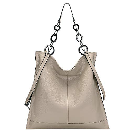 CHERISH KISS Hobo Bags for Women Leather Purses and Handbags Large Crossbody Shoulder Bags with Chain Strap(K5 Taupe)