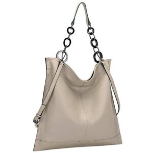 CHERISH KISS Hobo Bags for Women Leather Purses and Handbags Large Crossbody Shoulder Bags with Chain Strap(K5 Taupe)