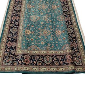 NOORI RUG Pak-Persian Tabriz Teal Green/Navy Rug, 12'0 x 16'0