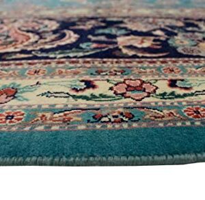 NOORI RUG Pak-Persian Tabriz Teal Green/Navy Rug, 12'0 x 16'0