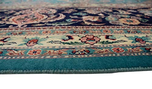 NOORI RUG Pak-Persian Tabriz Teal Green/Navy Rug, 12'0 x 16'0