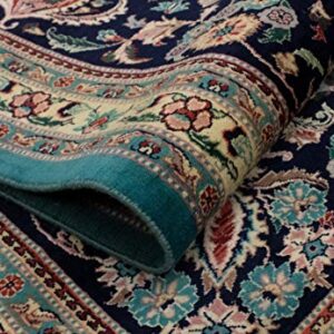 NOORI RUG Pak-Persian Tabriz Teal Green/Navy Rug, 12'0 x 16'0