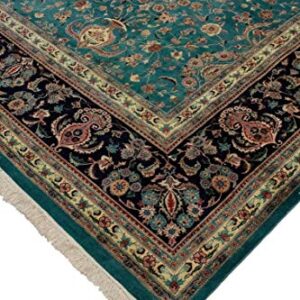 NOORI RUG Pak-Persian Tabriz Teal Green/Navy Rug, 12'0 x 16'0