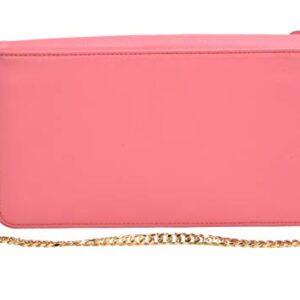 Trina Turk Handbags, Floral Applique Clutch With Detachable Chain (Pink)