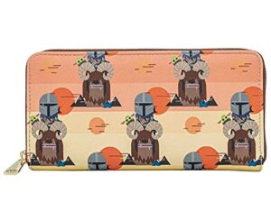 loungefly x star wars the mandalorian bantha ride aop zip around wallet